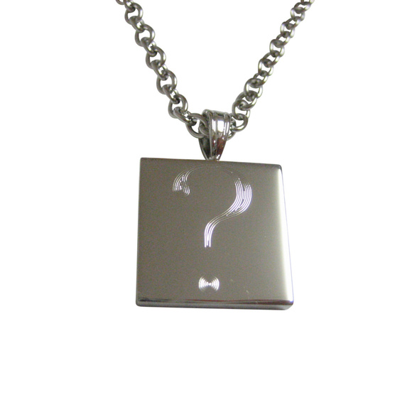 Kiola Designs | Jewelry | Silver Toned Etched Question Mark Pendant ...